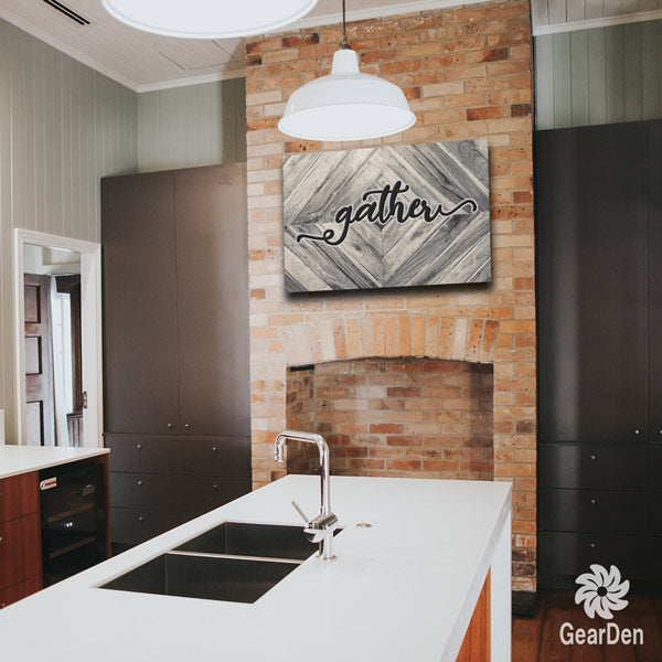 Canvas Wall Art Quote for Dining Room and Living Space "Gather" - GearDen