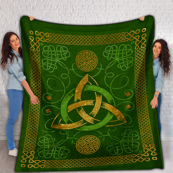 Celtic Knots Design Premium Irish Fleece Blanket - GearDen